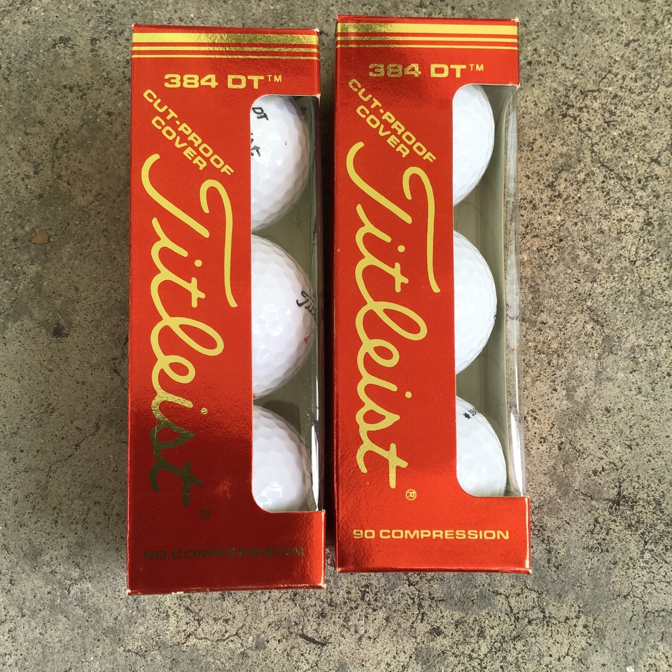 Vtg Titleist 90 Compression 384 DT Cut Proof 6 White Golf Balls Company ...