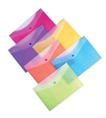 Filexec Poly Envelope 2-Pocket 2-Button Snap Closure Letter Asst School ...