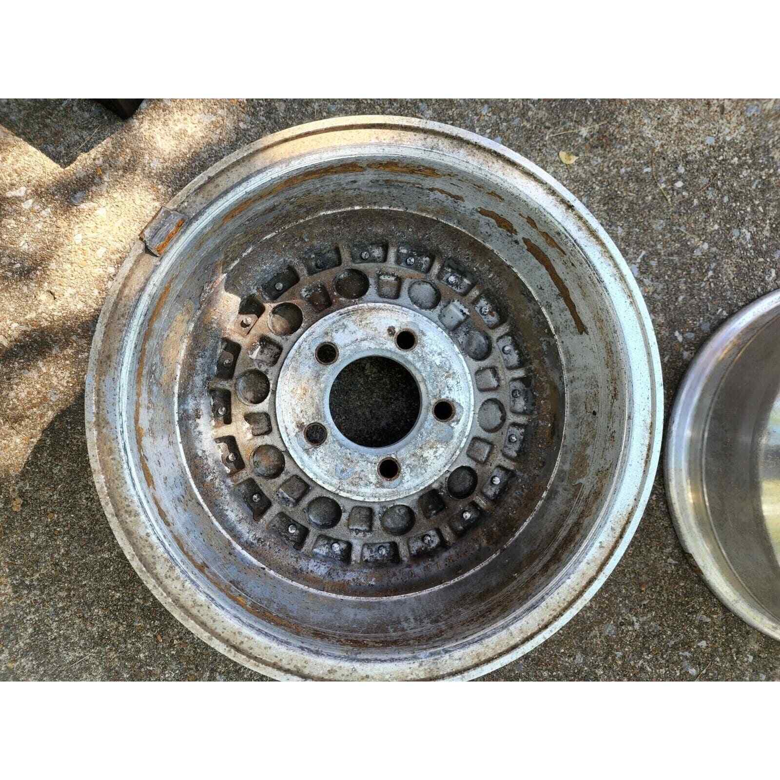 Vintage aluminum Centerline style wheels staggered gasser 14 in front ...