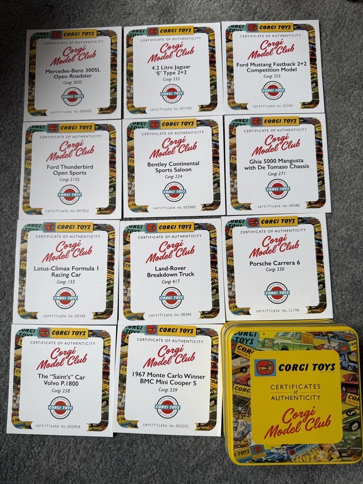 Corgi Reissue Model Club 11 Vehicles With extras | eBay UK