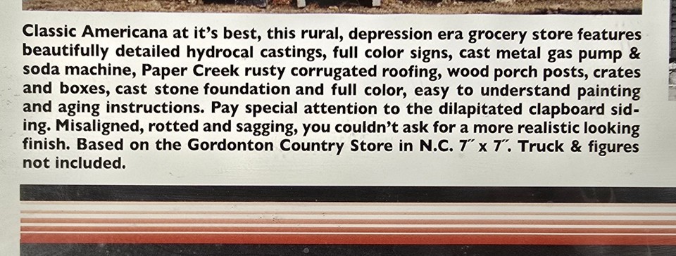 Downtown Deco HO Scale COUNTY LINE STORE Cast Hydrocal Building Kit DD ...