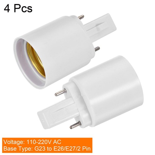 4 Pcs Light Socket Adapter G23 to E26 E27 Lamp Base Converter for LED ...