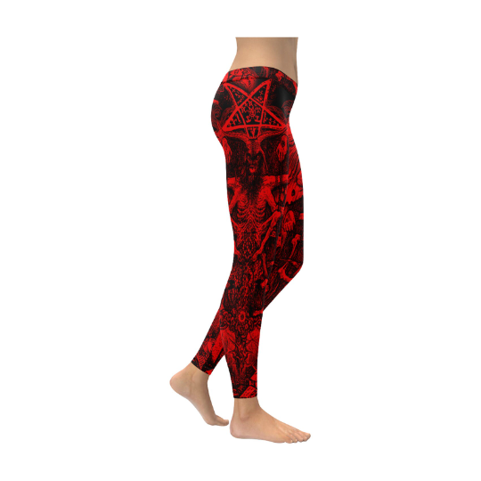 Goth Leggings Pentagram Gothic Witchy High Waist Yoga Pants | eBay