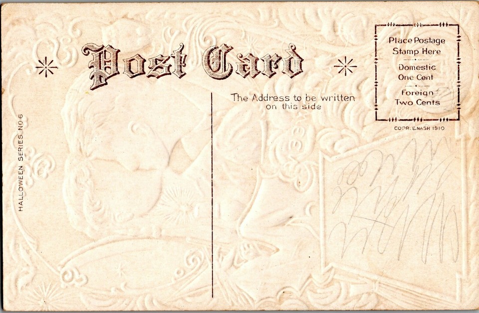 Vintage 1910's Nash Man & Woman Kissing Mirror Ugly & Witch Halloween ...