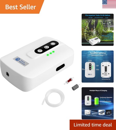 Compact Lithium Battery Fish Tank Bubbler with Flow Control - Ideal for ...