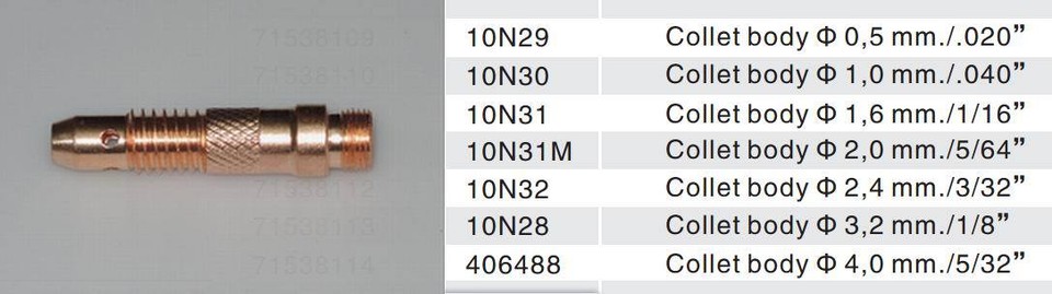 10 pcs 10N32 Collet Body for Tig Welding Torch WP-17 WP-18 WP-26 2.4mm ...