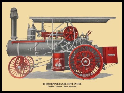 Gaar Scott 20 hp Steam Traction Engine NEW Sign 24x30" USA STEEL XL ...