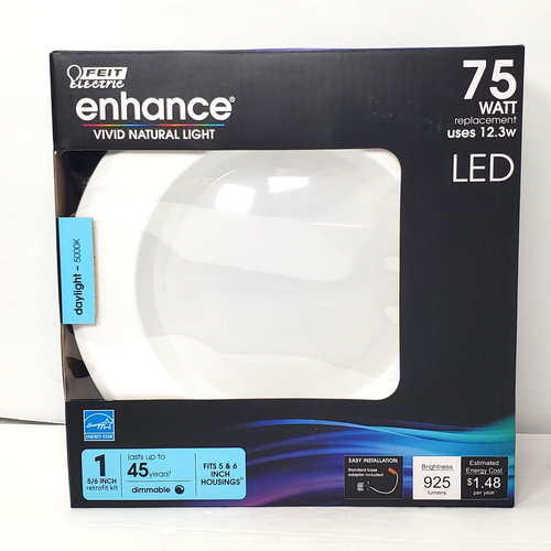 Feit Electric LED 5"-6" Retrofit, Daylight 925 Lumens, Dimmable Uses ...