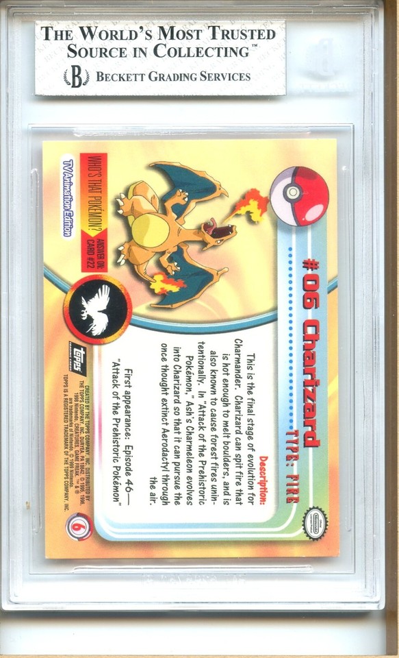 Pokemon Topps TV Animation Series 1 Charizard #06 BGS 4.5 VG EX+ | eBay