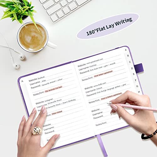 Password Book with Alphabetical Tabs, Hardcover Password Keeper | eBay