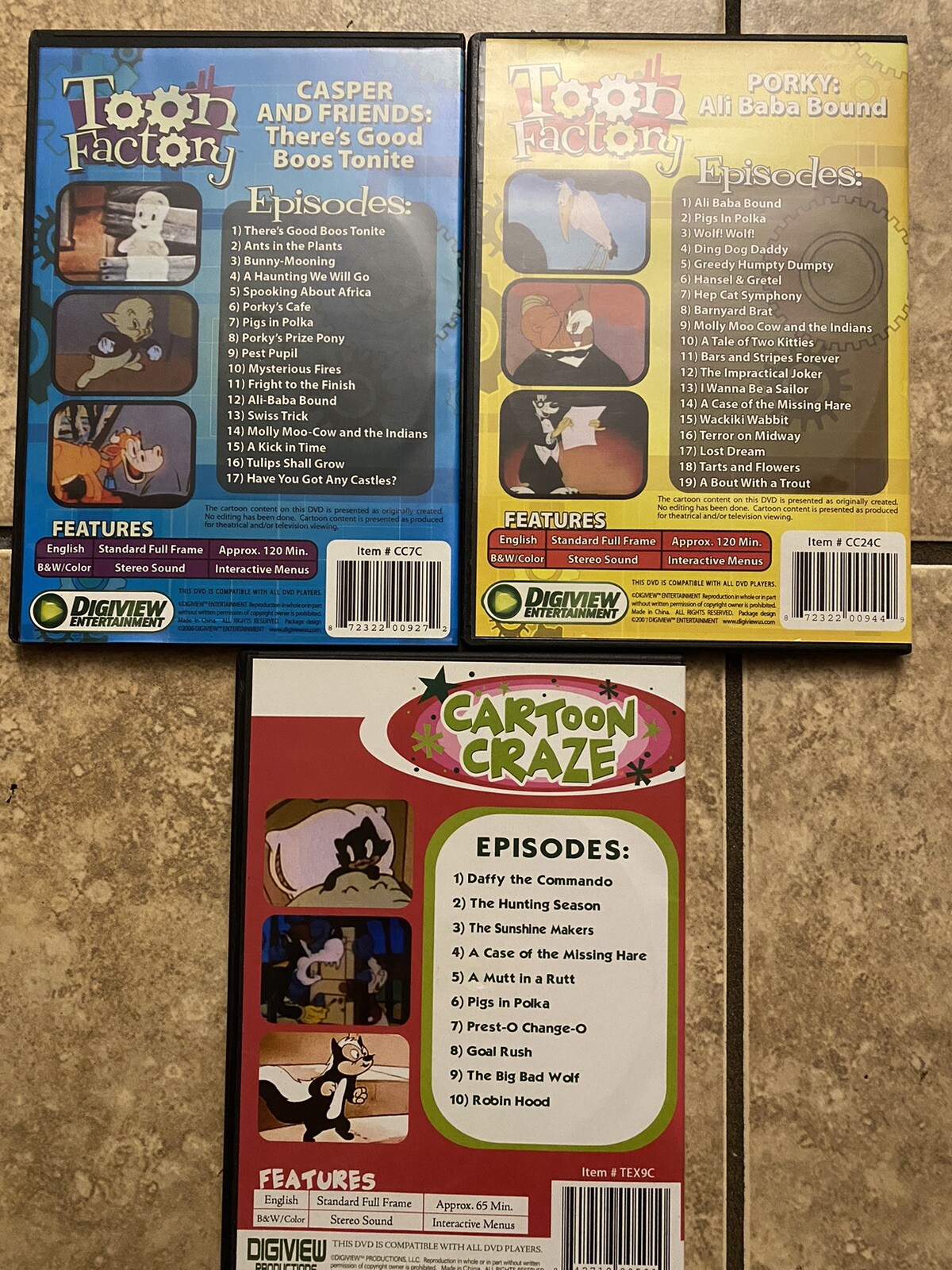 Classic Cartoon 3 DVD Lot Toon Factory, Cartoon Craze, Cartoon All ...