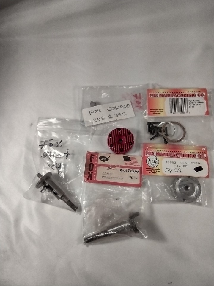model airplane engine parts lot vintage Fox 35 and 29 | eBay