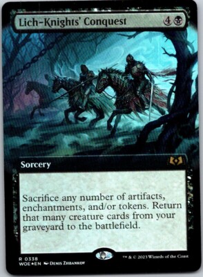 Magic the Gathering Foil Lich-Knights' Conquest Extended Art Wilds of ...