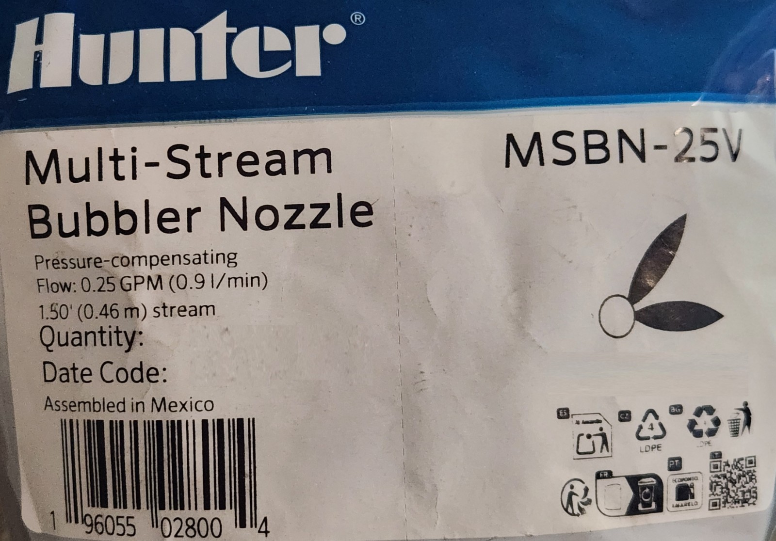 Hunter MSBN Multi-Stream Bubbler Nozzle Pressure-Compensating Dual ...