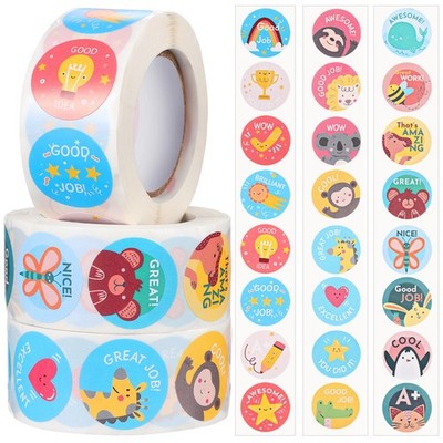 3 Rolls Decorative Kids Sticker Rolls Adorable Cartoon Reward Stickers ...