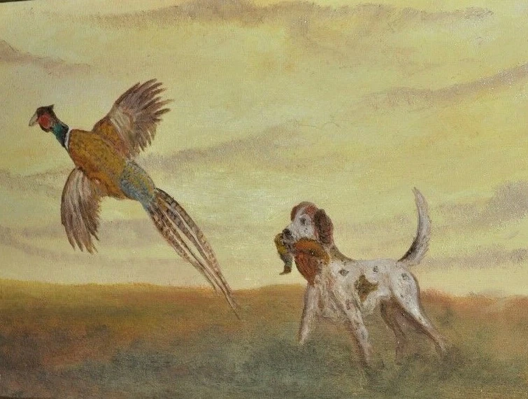 Pheasant Hunting Painting