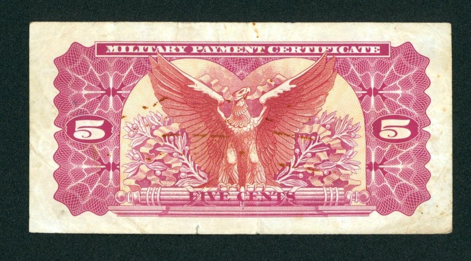 Series 692 5 cents US Military Payment Certificate ** PAPER CURRENCY ...
