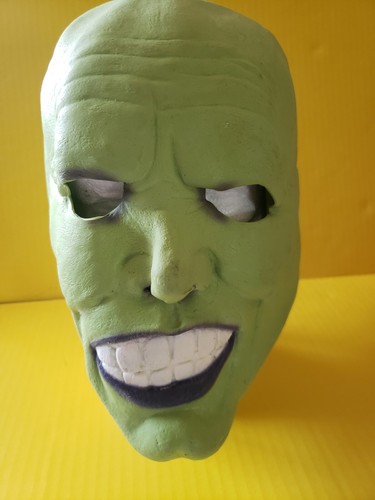 'The Mask' PALE Green Latex Mask Jim Carrey Costume Fancy Dress ...