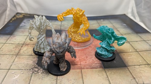 Elemental Miniature set Pathfinder D&D Fire Water Earth Air miniatures ...