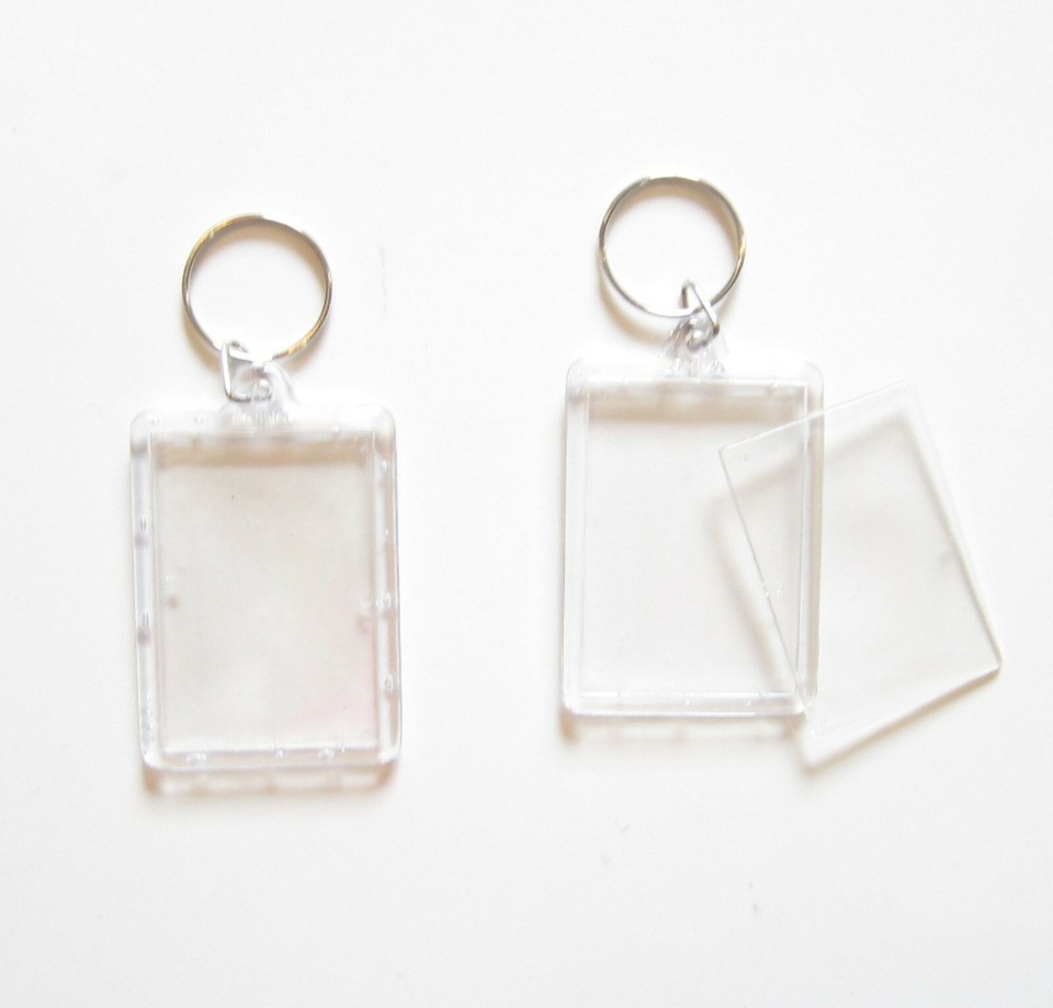 3 PHOTO FRAME KEYCHAINS KEY CHAIN CLEAR TRANSPARENT PICTURE FRAME | eBay