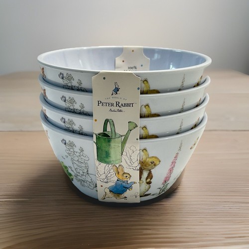Beatrix Potter Peter Rabbit Easter Spring Melamine Cereal Pasta Bowls 6 ...