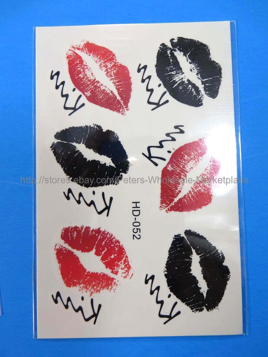 Sticker Lip Tattoos FRCOLOR 6 Sheets Lip Print Tattoo Stickers