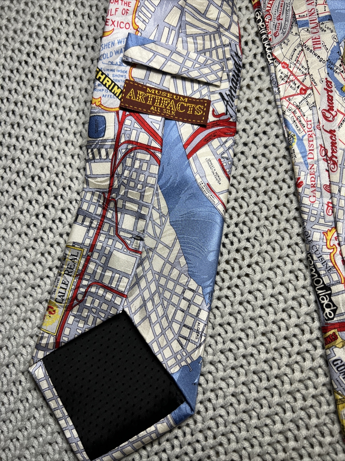 Museum Artifacts New Orleans Nola City Map Tie Silk - Gem