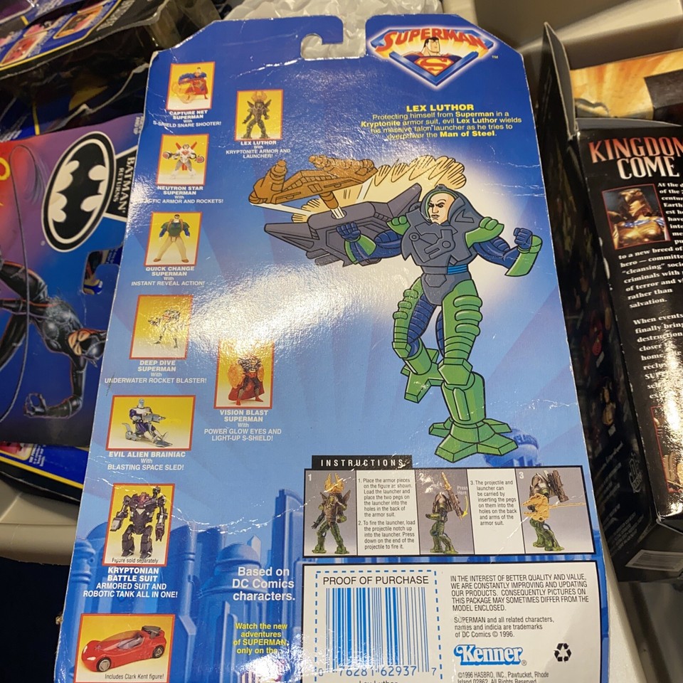 Superman Animated Series Lex Luthor W/Kryptonite Armor & Launcher ...