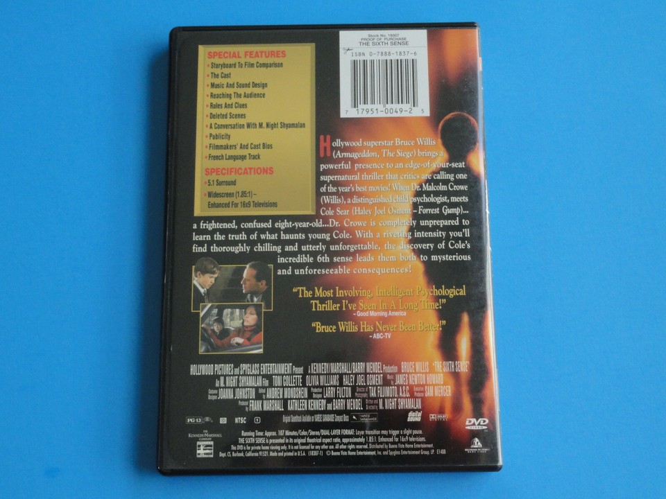 THE SIXTH SENSE ( DVD, 2001 COLLECTOR'S EDITION ) BRUCE WILLIS | eBay