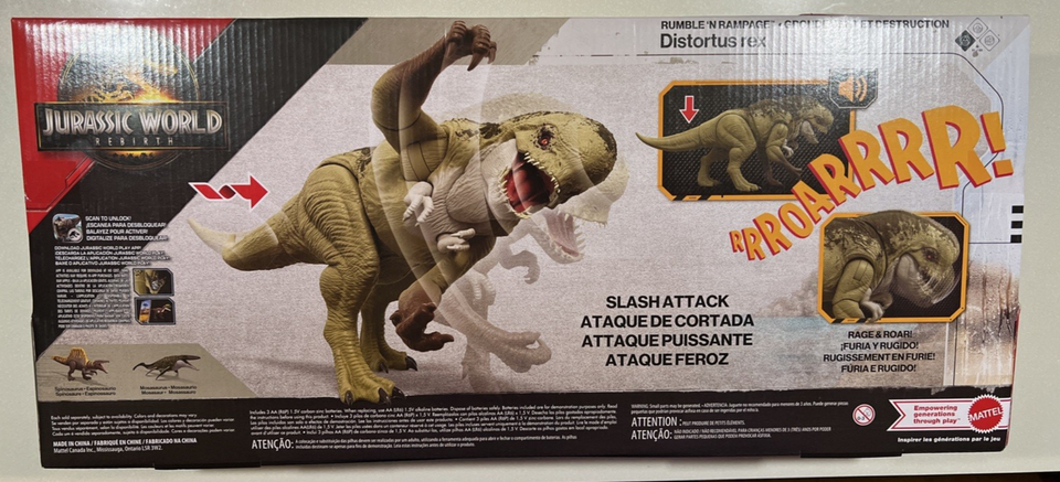 NEW 2025 Jurassic World Rebirth Distortus Rex Rumble'n Rampage 22in | eBay