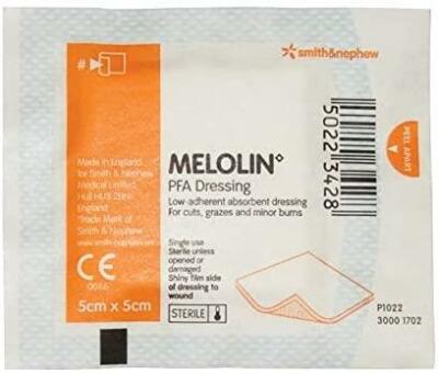 Melolin Pad Dressing 5x5cm Pack of 5, 10, 25, 50 or 100 Low-Adherent ...