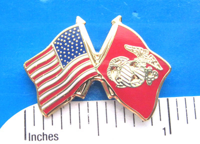 USMC Marine and US Flags - hat pin , tie tac , lapel pin , hatpin GIFT ...