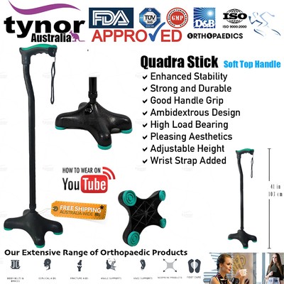 Tynor™ Adjustable Ergonomic Black Walking Quadripod (Soft Handle ...