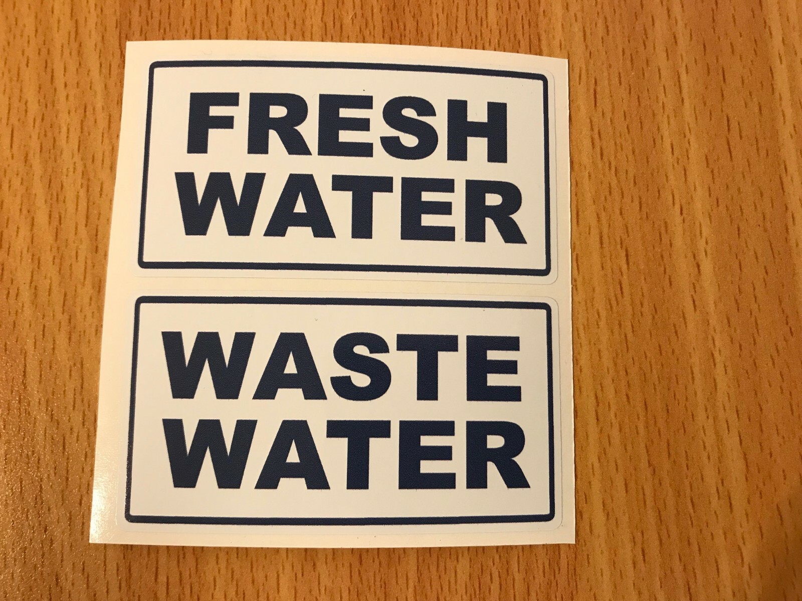 PAIR OF FRESH / WASTE WATER STICKERS - WATERPROOF VINYL - CHOICE OF ...