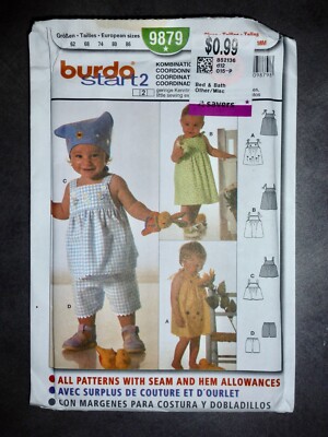 NEW BURDA PATTERN #9879 SUNDRESS, TOP & CAPRIS - GIRLS 3M-18M | eBay