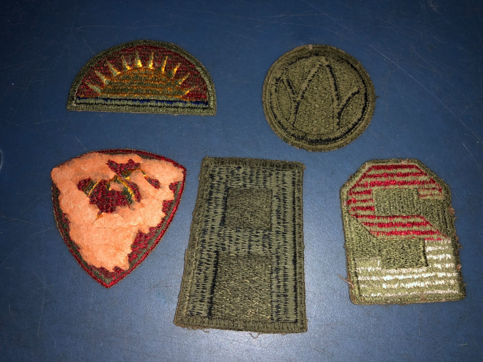 5 Different World War II US Army Units GREEN-BACK Patches | eBay