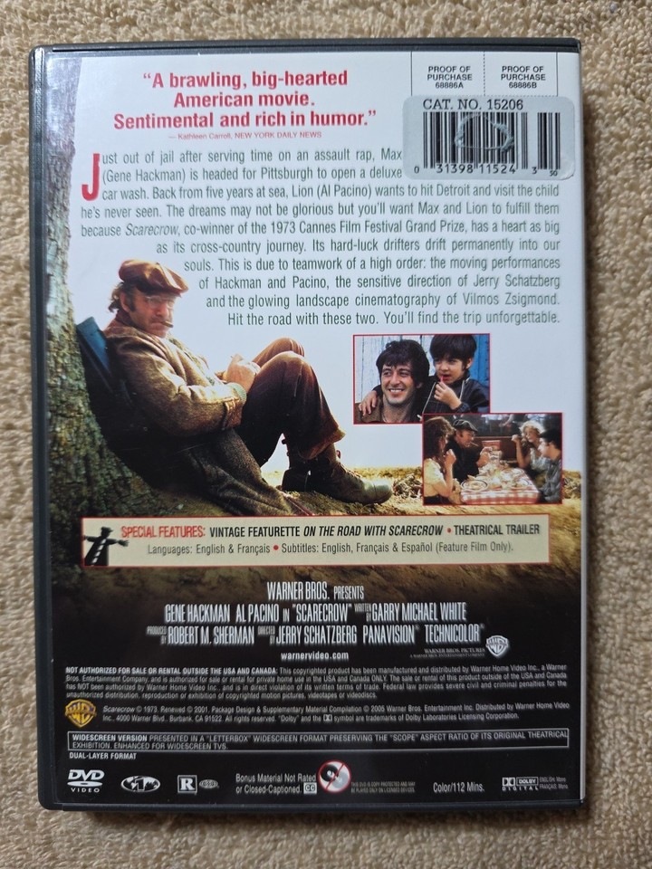 Scarecrow DVD. Gene Hackman And Al Pacino. Like New Mint Condition | eBay