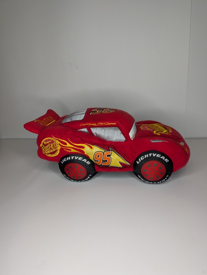 Disney Store Pixar Cars 13" Plush Lightning McQueen Red Race Car ...