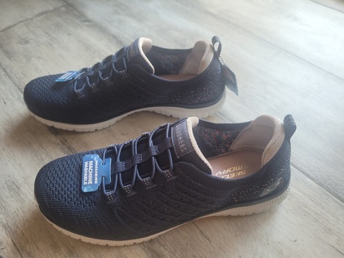 SKECHERS Women's Virtue Show Runner Slip On Sneaker shoe navy blue 8 ...