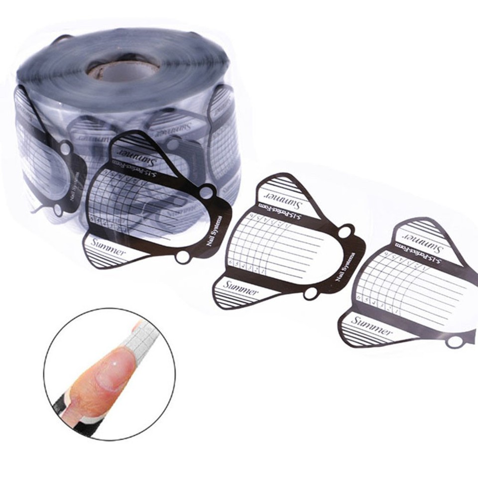 1 Rolls of 500pcs Nail Art Extended Paper Tray PVC Self-adhesive ...