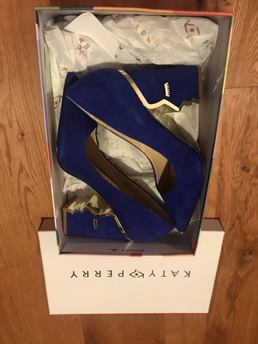 Katy Perry Blue Suede Heels 7.5 New In Box | eBay