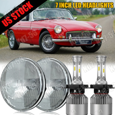 For MG MGB 1969-1981 2pc DOT 7 inch Round LED Headlights DRL High Low ...