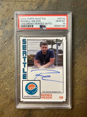 2020 Topps Seattle Children's Heroes Auto Russell Wilson PSA 10 POP 3 ...