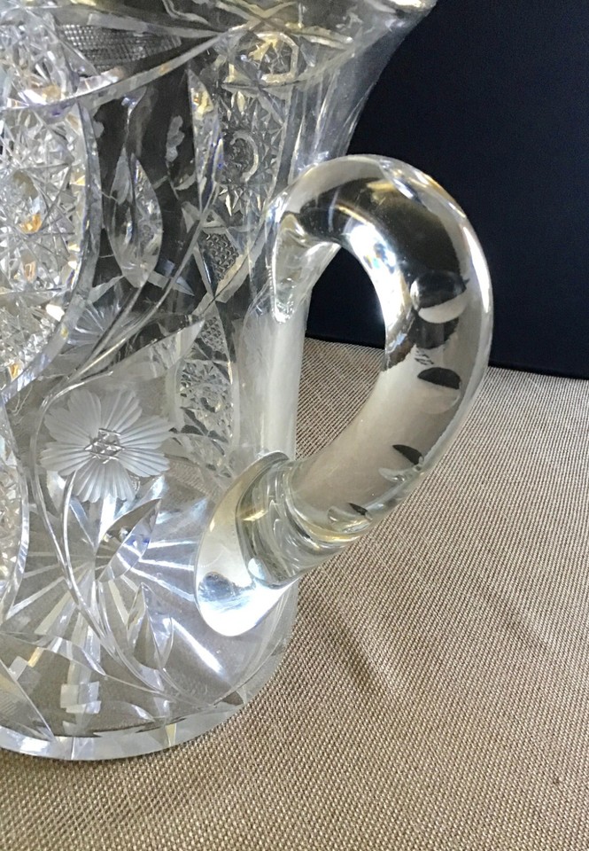 RARE American Brilliant Cut Glass Intaglio Daisies Pattern Water ...