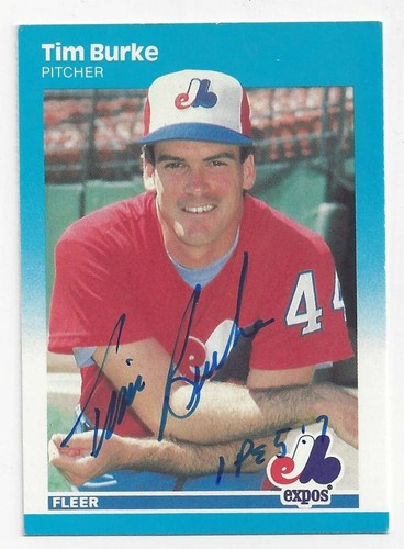 Tim Burke Montreal Expos 1987 Fleer #315 Signed Card | eBay