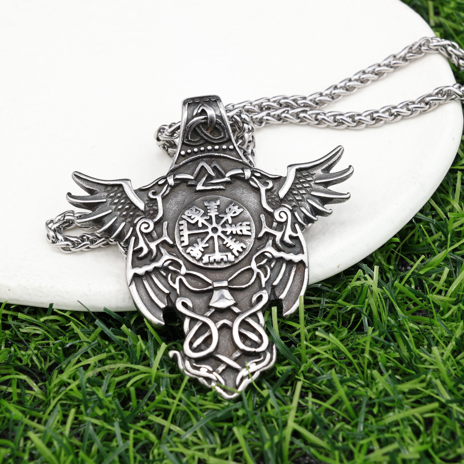 Norse God Odin Raven Amulet And Talisman Jewelry Viking Trinity Symbols ...