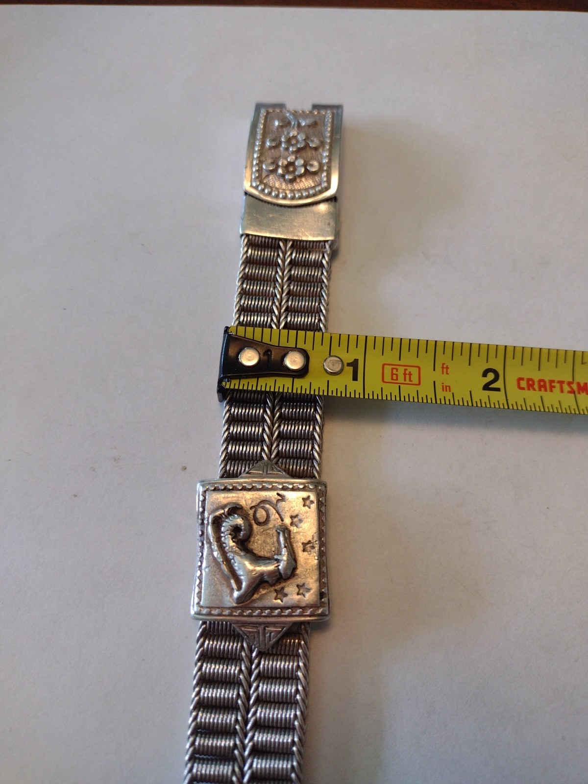 Heavy Handmade Sterling Silver Peruvian Bracelet - Gem