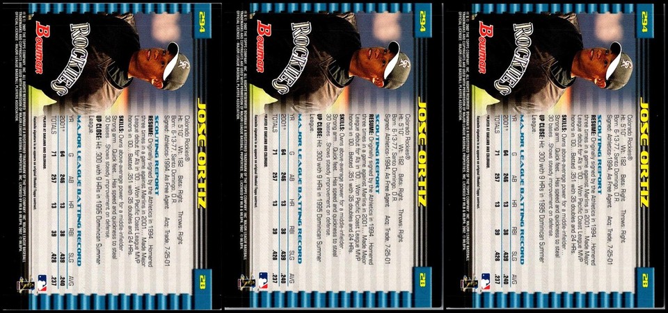 Bowman Jose Ortiz (3) Card Lot - Running Low – Final Chance to Order ...