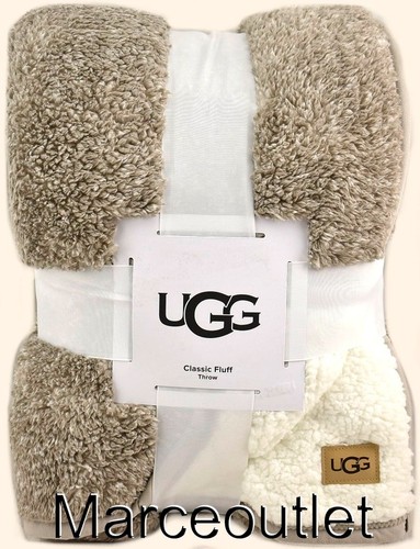 UGG Australia Home Classic Fluff Throw Blanket 50" x 70" Fawn | eBay
