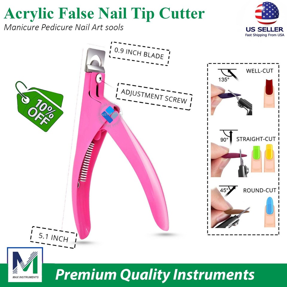 Acrylic False Nail Tip Cutter Clipper Nail Pink with Spring Manicure ...
